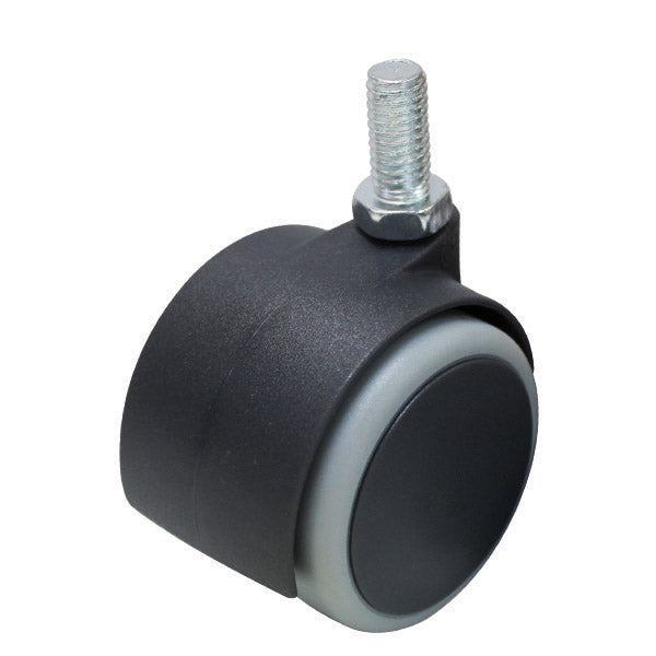 Pack of 2 Non-Marking Twin Wheel Threaded Stem Castors (S054PK2) QTY 2 ...
